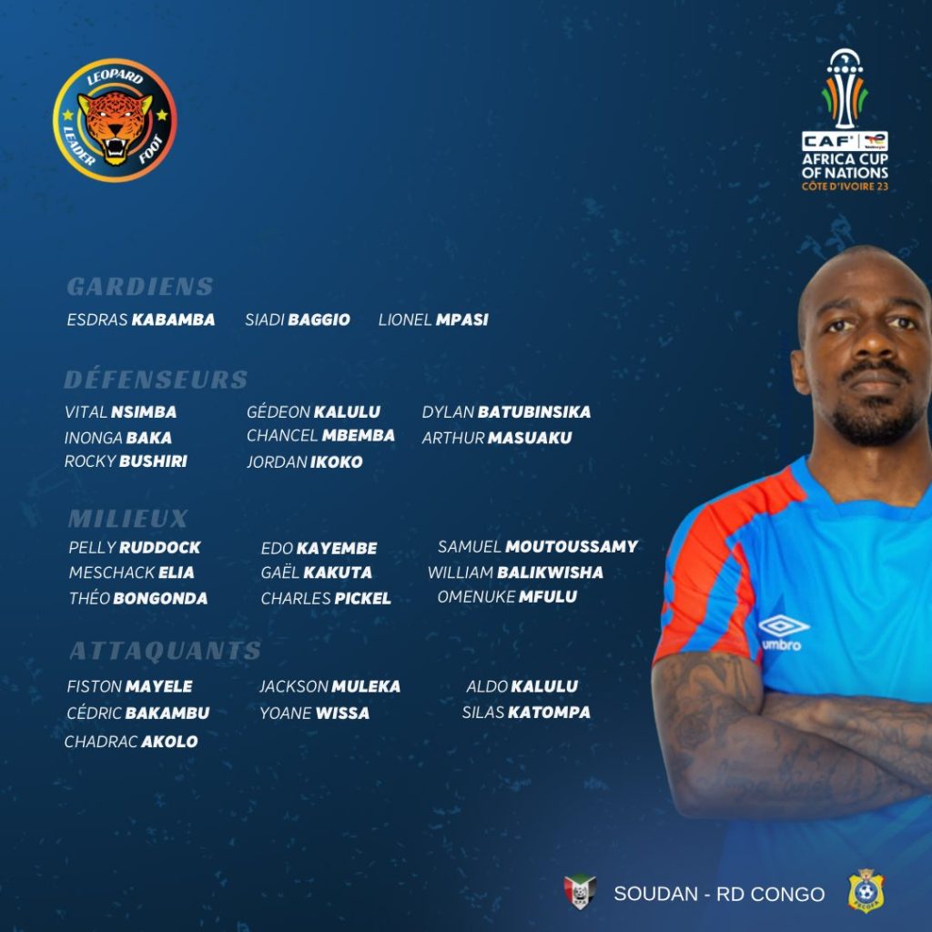 CAN 2023 (Q) : Avec Bakambu, Mbemba…, la liste de la RDC rendue publique